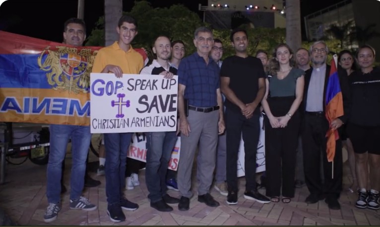 US Presidential candidate Vivek Ramaswamy joins Armenian rally in Miami ...