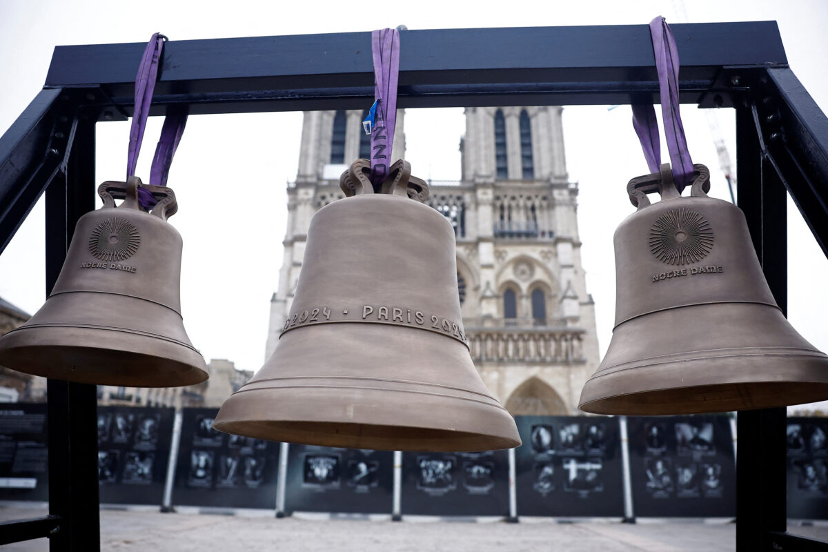 Olympic bell arrives at Notre Dame Cathedral a month before reopening ...